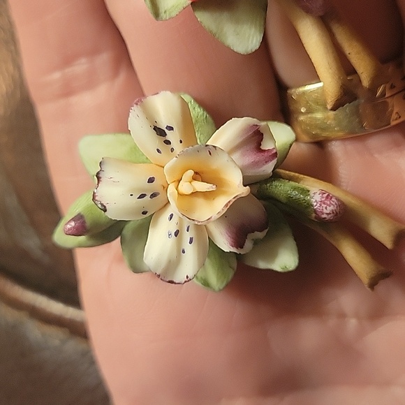 Capodimonte | Jewelry | Vintage Capodimonte Porcelain Floral Brooches ...